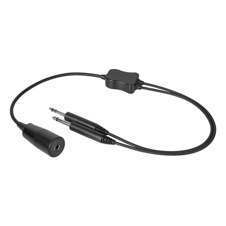 CB-20 Ground Support Headset to GA Dual Plug Aviation Adapter Cable